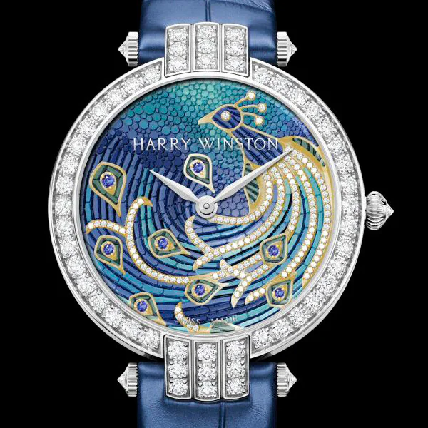 Harry Winston Premier Precious Peacock Automatic 36mm. PandaTells.com